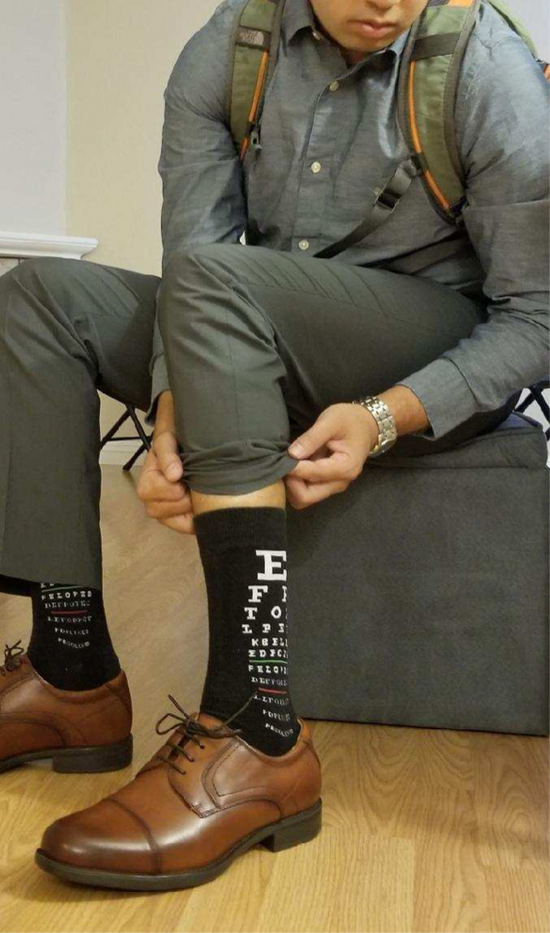 K. Bell Men's Eye Chart Crew Socks - Eye Gifts